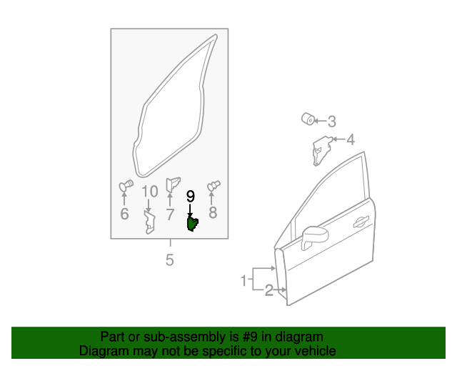 2007-2014 Nissan Door Weather-Strip Clip 80850-8991E | TascaParts.com
