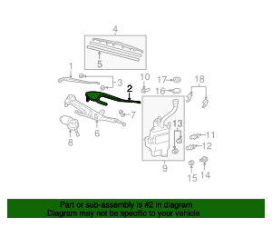 2004-2009 Lexus Wiper Arm 85221-0E010 | OEM Parts Online