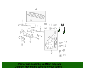 85381-0E010 - Windshield Washer Nozzle 2004-2009 Lexus | AutoNation Parts