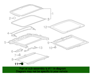 2018-2023 Chevrolet Traverse Gray Sunroof Sunshade Handle 84422436 ...