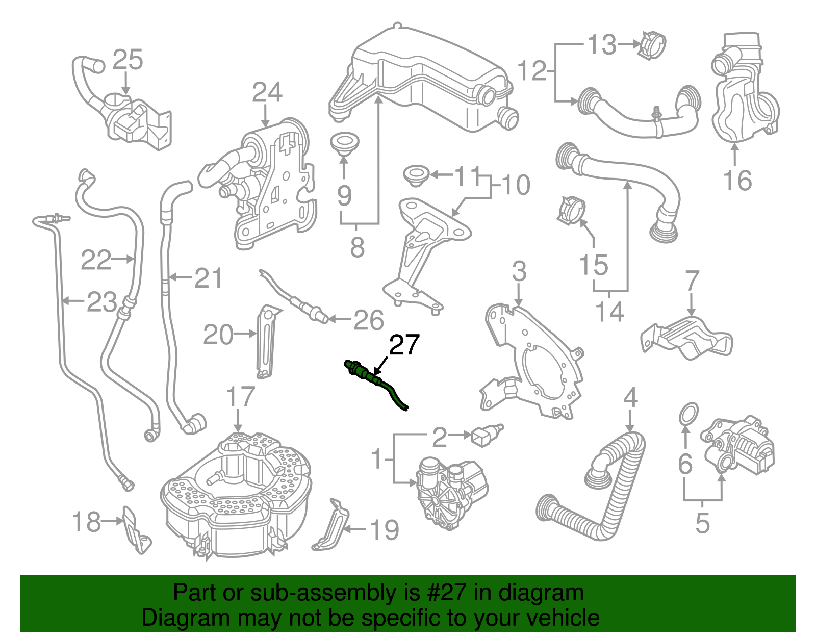 2013-2016 Volkswagen Jetta Oxygen Sensor 04E-906-262-H | OEM Parts Online