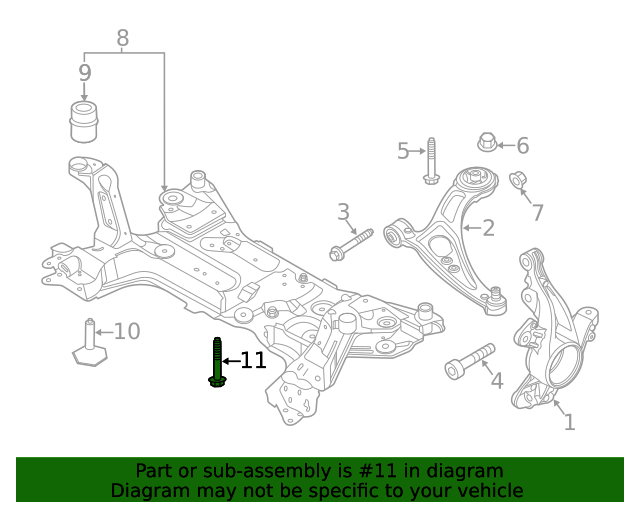 2020-2021 Ford Engine Cradle Rear Bolt -W720388-S439 | TascaParts.com