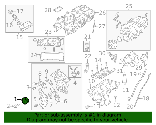 2019 Ram 1500 Crankshaft Damper 68282468AB | TascaParts.com