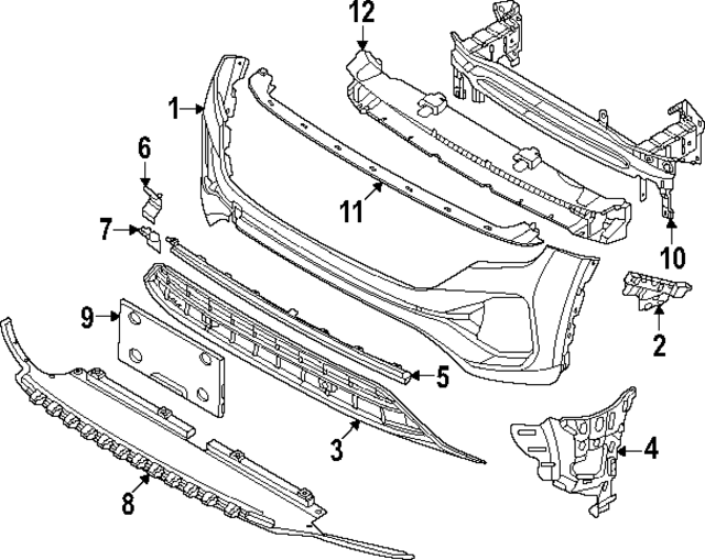 3CM-807-217-A-GRU - Bumper Cover 2024 Volkswagen Atlas Cross Sport ...