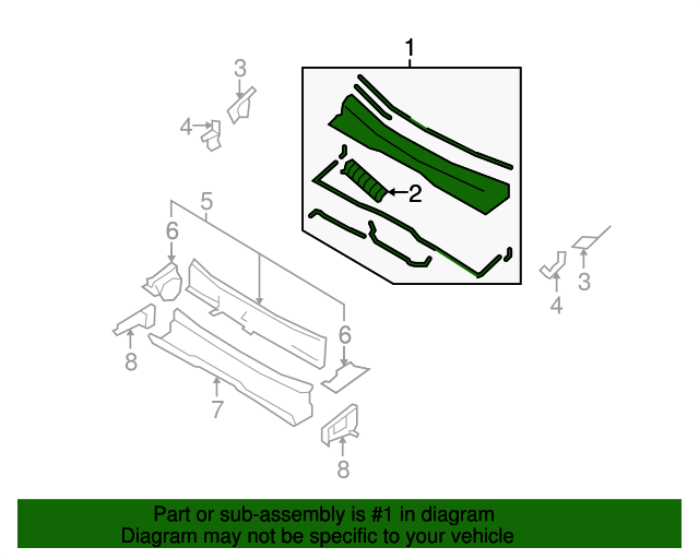 86150-1E000 - Cowl Grille - 2006-2011 Hyundai Accent | World OEM Parts ...