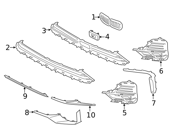 51138745730 - 2019-2021 BMW X7 Upper Grille (51-13-8-745-730) | BMW of ...