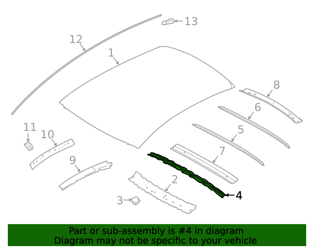 G3242-6CAMA - Roof Bow 2019-2024 Nissan Altima | Nissan Parts ...