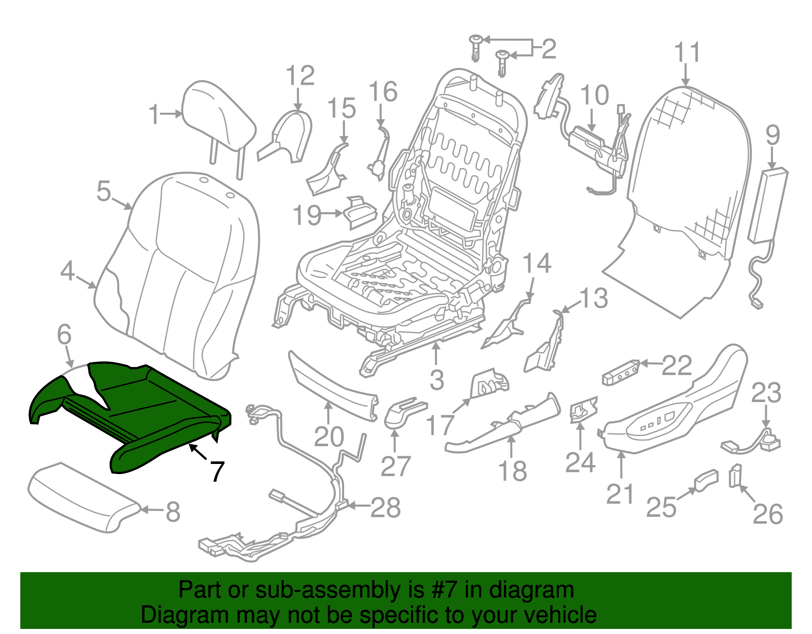 87370-6HE1D - Cushion Cover 2017 Infiniti Q50 | INFINITI Parts ...