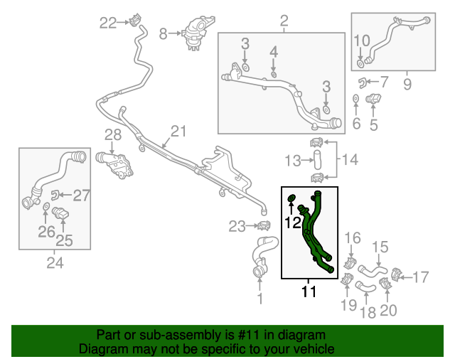 2011-2015 Volkswagen Touareg Water Manifold 06E-121-044-AE | OEM Parts ...