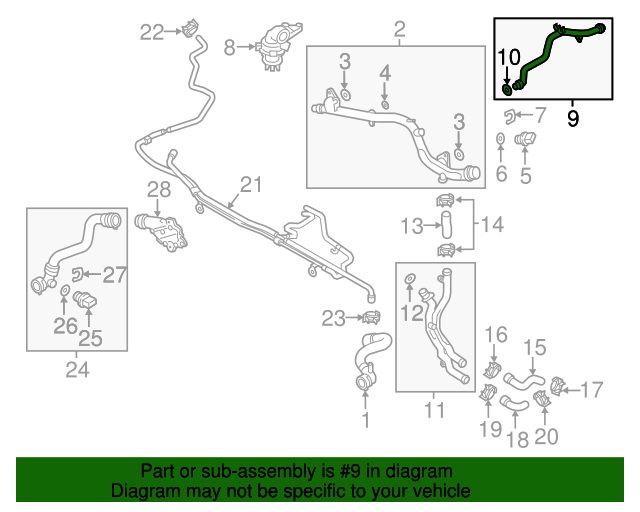 06E-121-065-N - Connector Tube 2011-2015 Volkswagen Touareg ...
