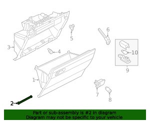 2012-2024 Volkswagen Glove Box Door Pin WHT-005-732 | OEM VW Parts Haus