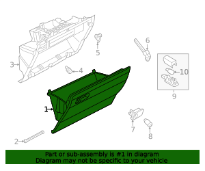 2018-2023 Volkswagen Glove Box 3CN-857-101-A-82V | AutoNationParts.com