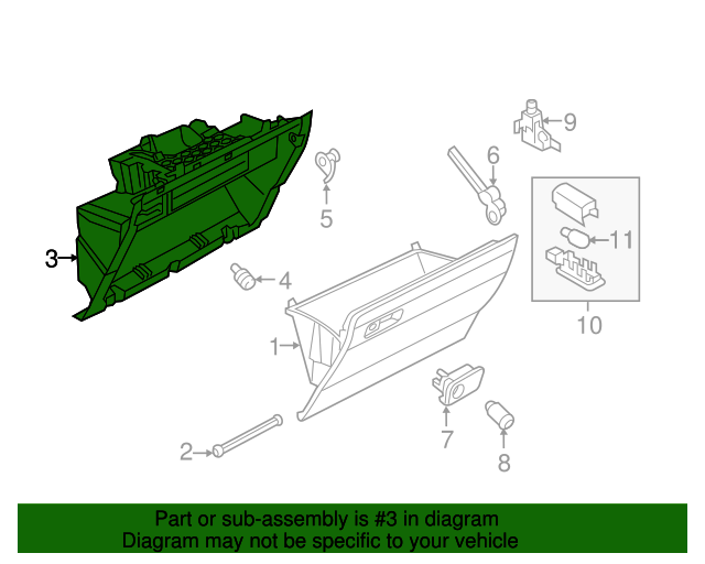 2018-2021 Volkswagen Glove Box Frame 3CN-857-114-82V | QuirkParts