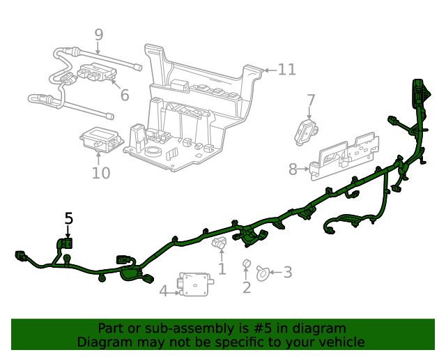 84999265 - Rear Object Alarm Sensor Wiring Harness 2021-2024 GM ...