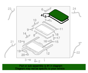 2017-2024 Hyundai Sunroof Glass 81610-F2000 | OEM Parts Online