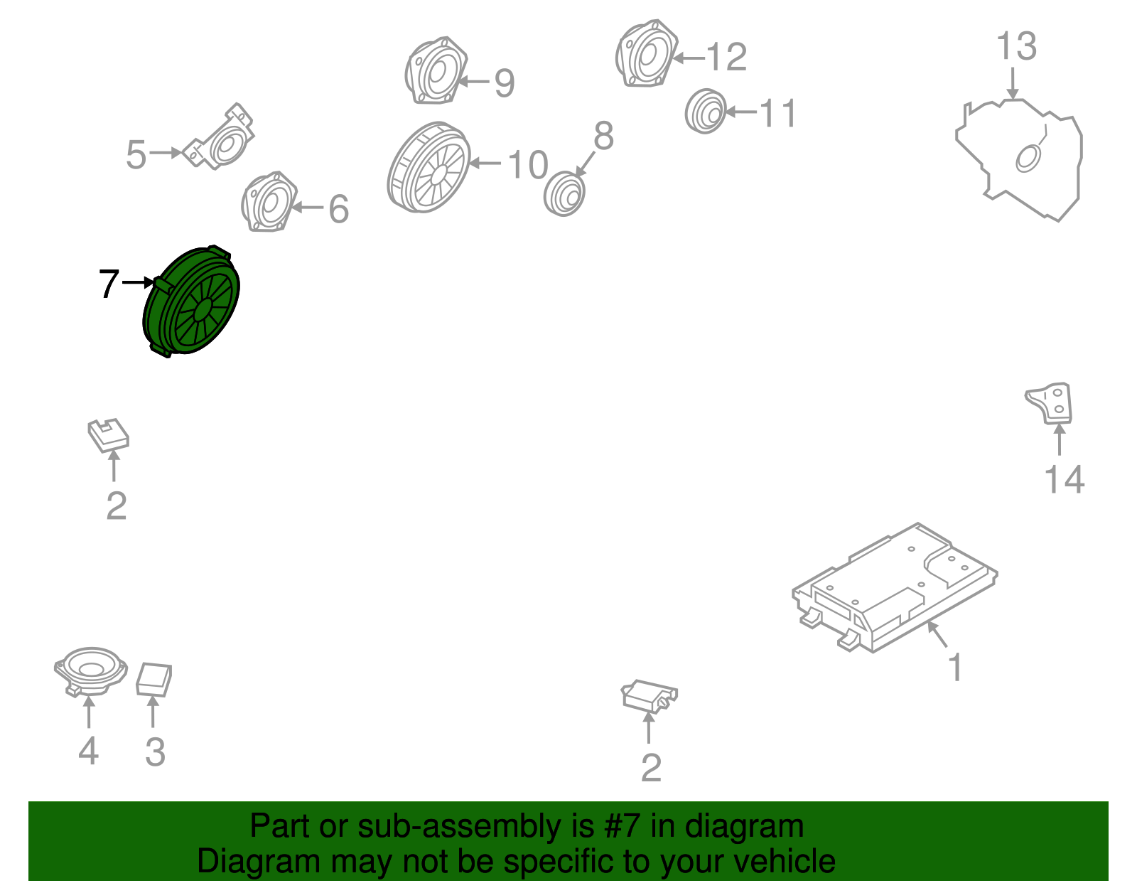 2017-2024 Porsche Front Dr Speaker 971-035-454-E | OEM Parts Online