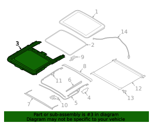 2021-2024 BMW Sliding roof frame 54109854518 | AutoNationParts.com