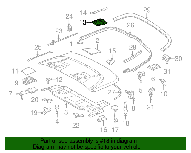 Genuine OEM Convertible Top Stowage Compartment Trim Panel | 207-750-02 ...