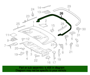207-750-03-98 - Convertible Top Tonneau Cover Seal 2011-2017 Mercedes ...