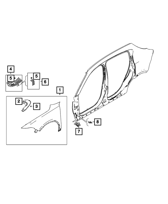 2023 Dodge Hornet Fender Mounting Bracket, Left 68609972AA | Mopar Estores