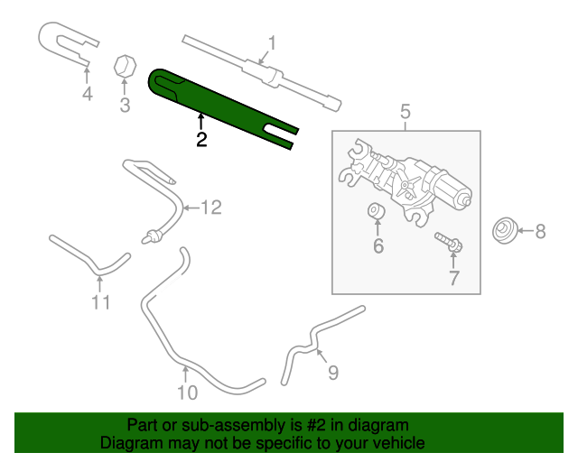 Genuine Wiper Arm for 2012-2017 Hyundai Veloster | Part# 98811-2V000 ...