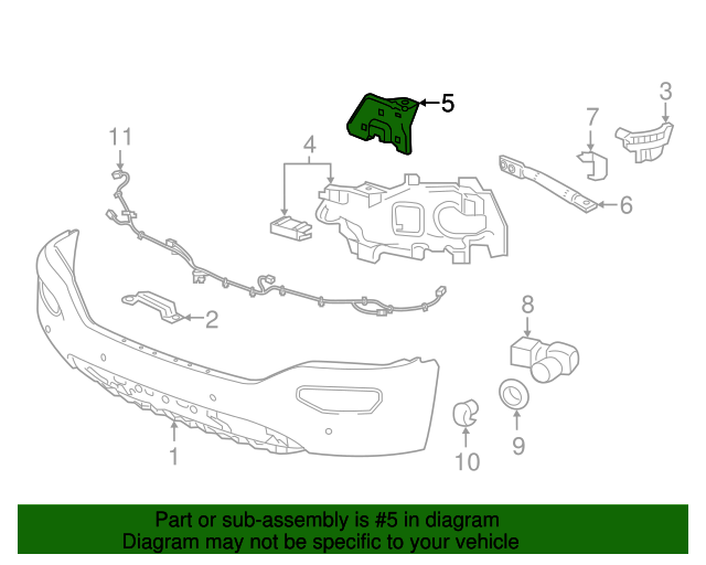 2014-2019 GM Front Driver Side Bumper Impact Bar Bracket 22757263 ...