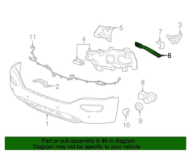 2014-2019 GM Passenger Side Front Bumper Fascia Support Brace 22757268 ...