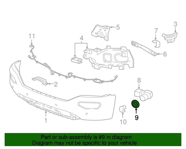2014-2024 GM Parking Assist Alarm Sensor Ring 84075328 GM ...