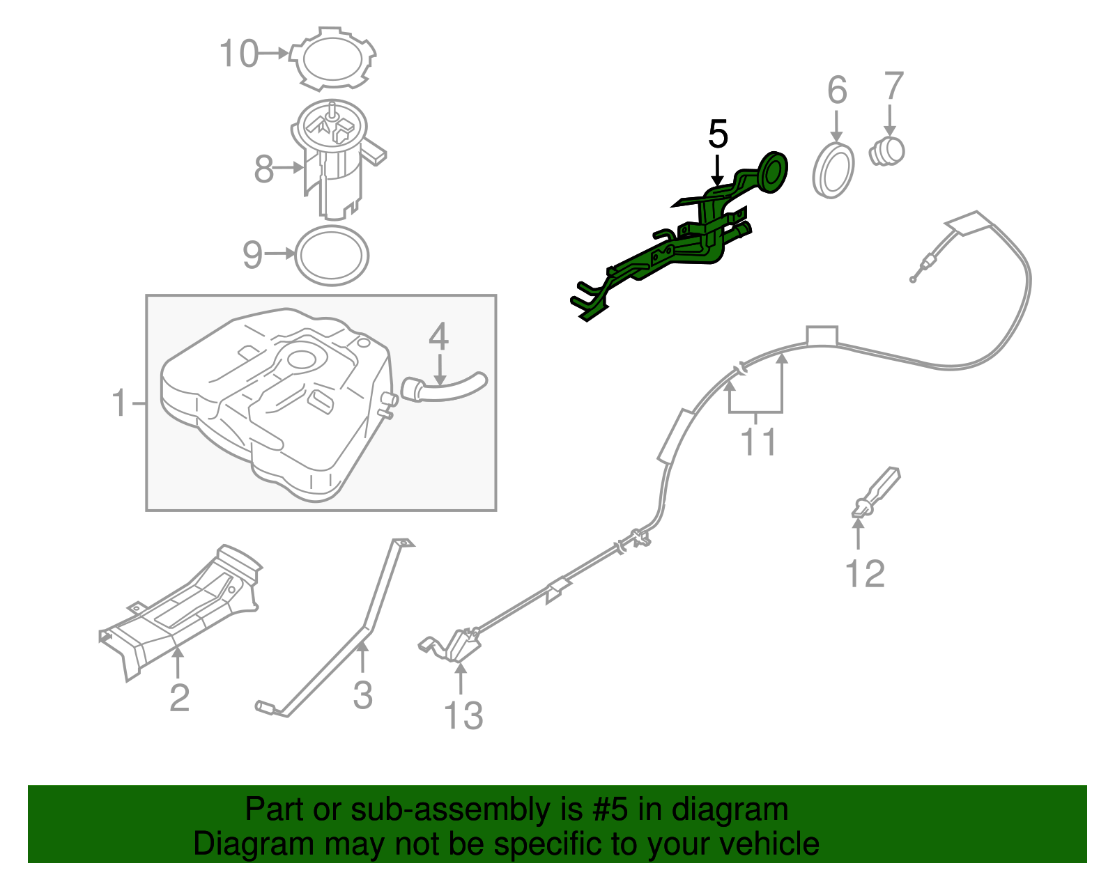 2012-2013 Nissan Altima Filler Neck 17221-9HC0A | Nissan Parts Central