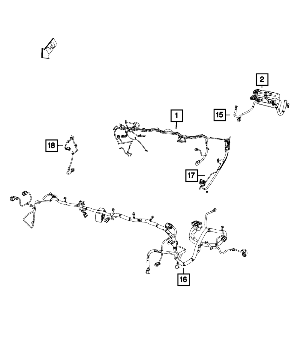 2013-2018 Ram Auxiliary Power Distribution Center Kit 68209998AC ...