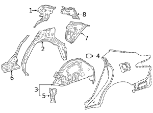 Toyota 2018-2023 Toyota Camry Outer Wheelhouse 61631-06200 | Toyota Parts