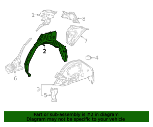 61632-06905 - Outer Wheelhouse 2018-2025 Toyota Camry | Longo Toyota Parts