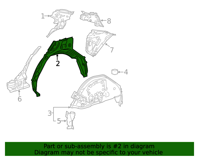 Toyota 2018-2023 Toyota Camry Outer Wheelhouse 61631-06200 | Toyota Parts