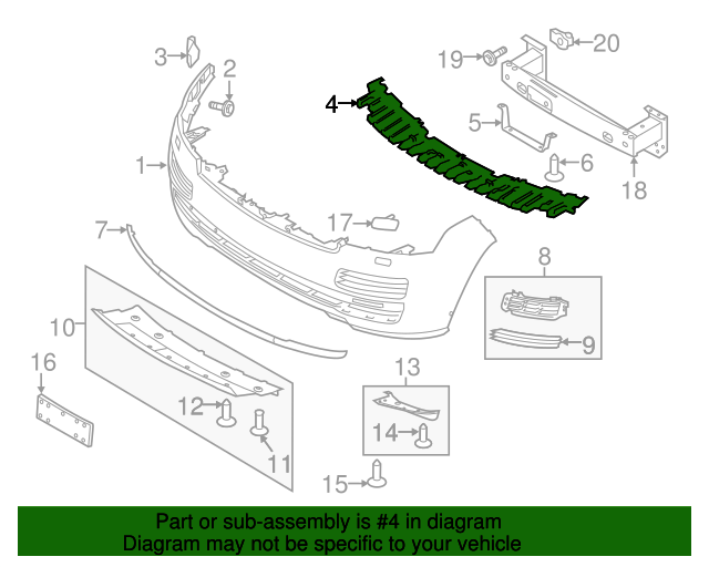 2013-2017 Land Rover Range Rover Upper Support LR038730 | OEM Parts Online