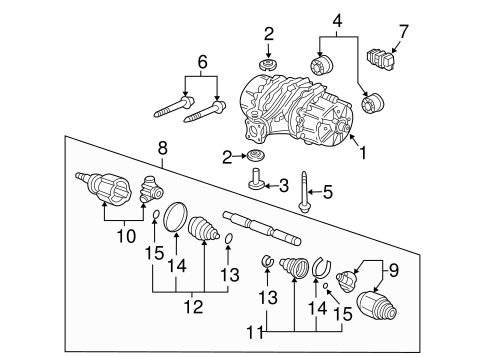 Axle & Differential for 2007 Honda Pilot | Honda Automotive Parts