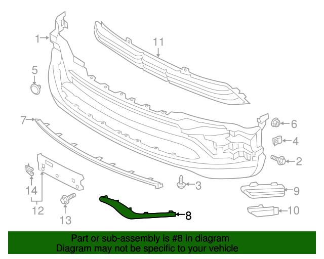 62076-6GW0A - Bumper Trim 2018-2020 Infiniti QX80 | AutoNationParts.com