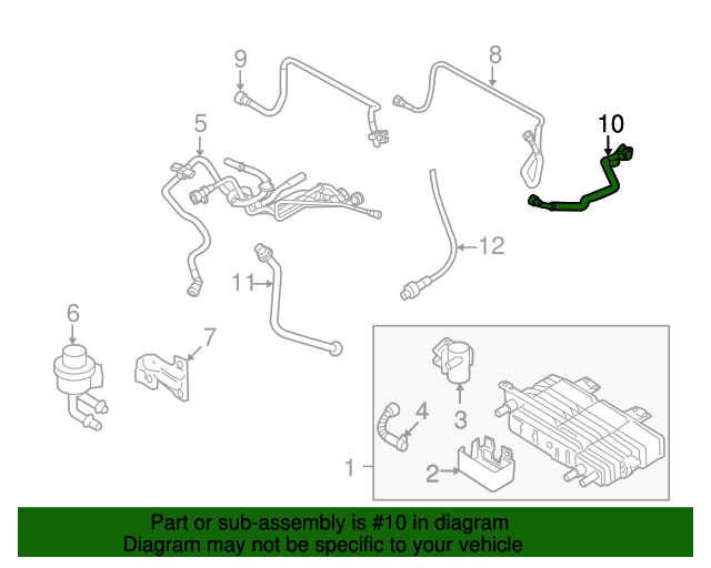 2010-2012 Ford Fusion Connector Tube 9E5Z-9J285-A | TascaParts.com