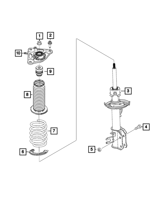 2023-2025 Jeep Compass Rear Suspension Strut, Right 68442886AC | Mopar ...