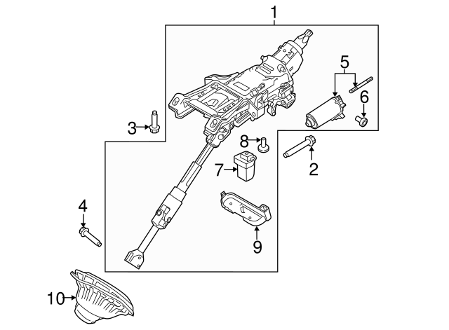 Genuine OEM Ford Part - Column Assembly Steering EJ7Z-3C529-H | Genuine ...