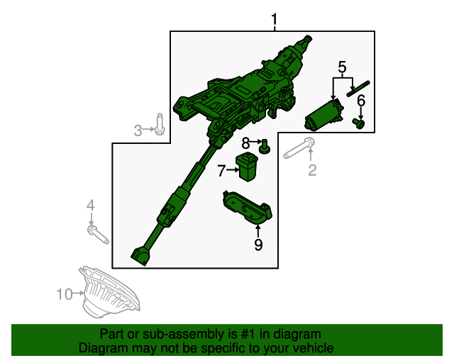 2015-2019 Lincoln MKC Column Assembly Steering EJ7Z-3C529-H | OEM Parts Online