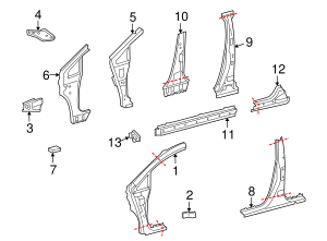 61023-75010 - Body A-Pillar 2010 Lexus HS250h | AutoNation Parts