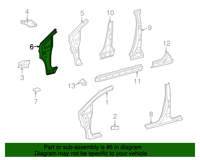 2010 Lexus HS250h Inner Pillar 61023-75010 | OEM Parts Online