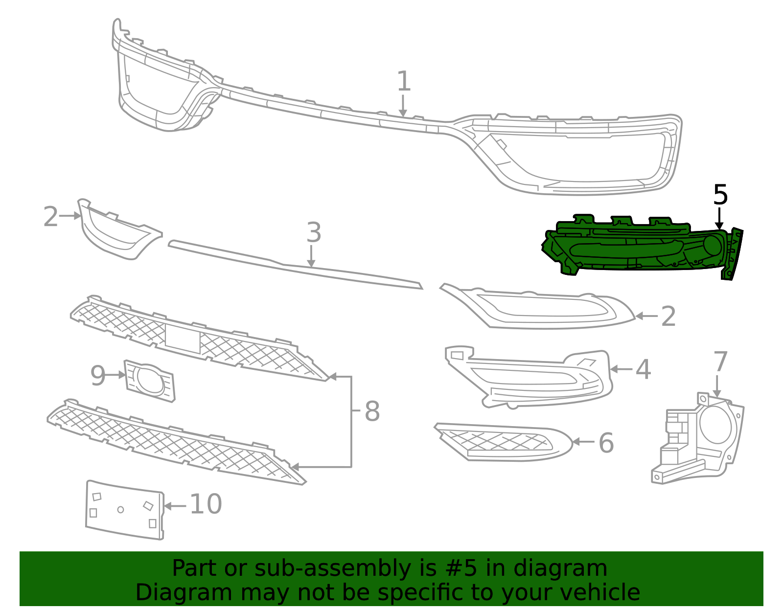 2015-2023 Chrysler 300 Lower Grille 68214482AD | Mopar Parts Canada
