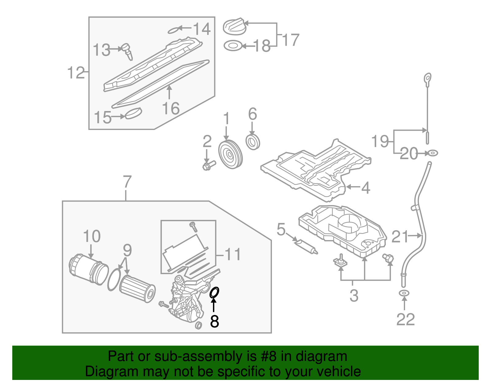 2004-2006 Volkswagen Phaeton Engine Oil Filter Adapter Seal 07C-117-070 ...