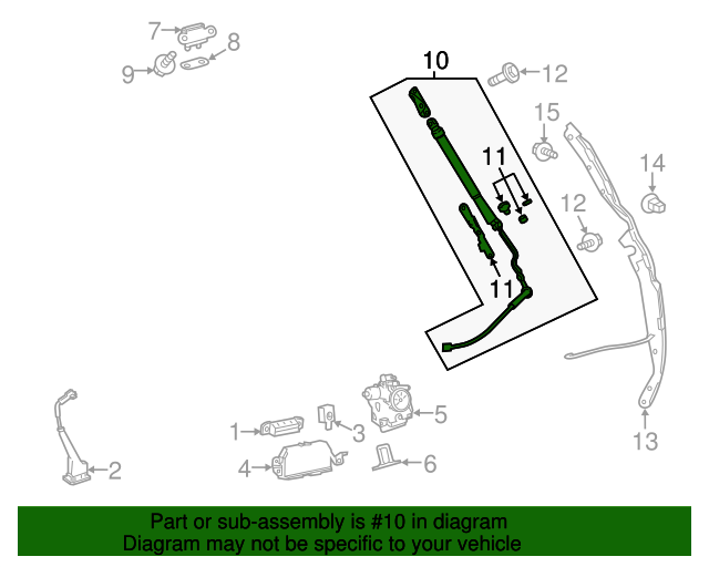 2013-2018 Toyota RAV4 Tailgate Pull Down Motor (Right) 68910-09110 ...