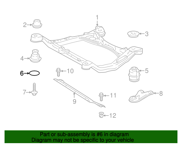 52263-48010 - Engine Cradle Retainer - 1999-2003 Lexus RX300 | DiscMonster