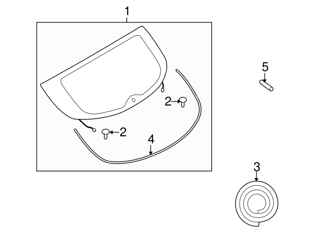 2008-2017 Infiniti Lift Gate Glass K0300-5UB0A | INFINITI Parts ...