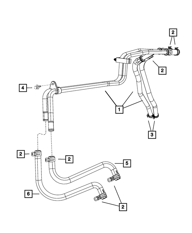 MOPAR HEATER SUPPLY AND RE HOSE - 55056987AB - 55056987AB | Mopar ...