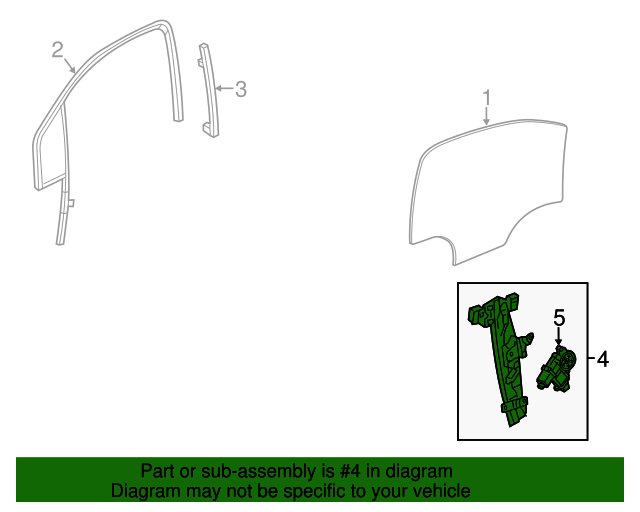 2013-2022 Buick Encore Front Driver Side Window Regulator with Motor ...