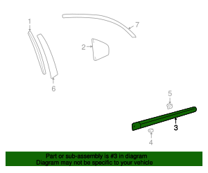 87732-3C010XX - Body Side Molding 2001-2002 Kia Optima | Kia.Parts Store